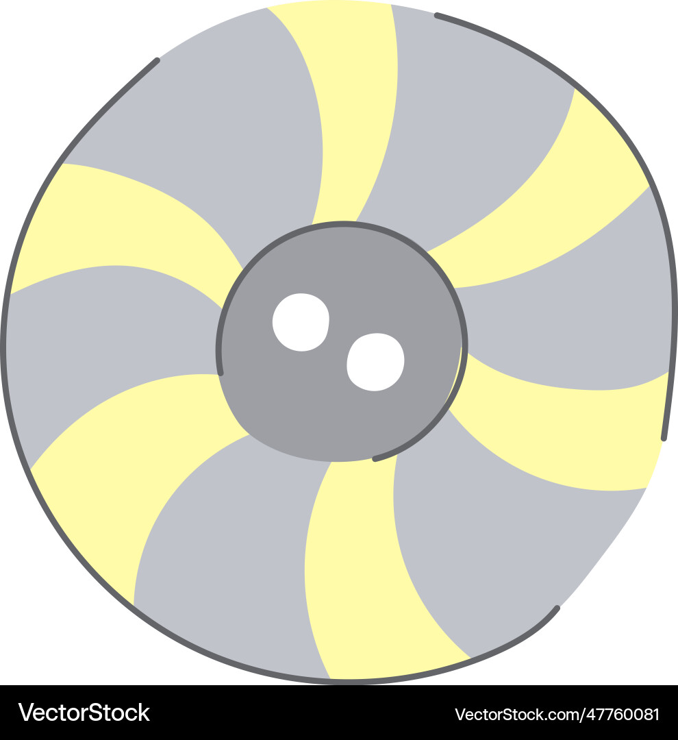 Object sewing button cartoon Royalty Free Vector Image