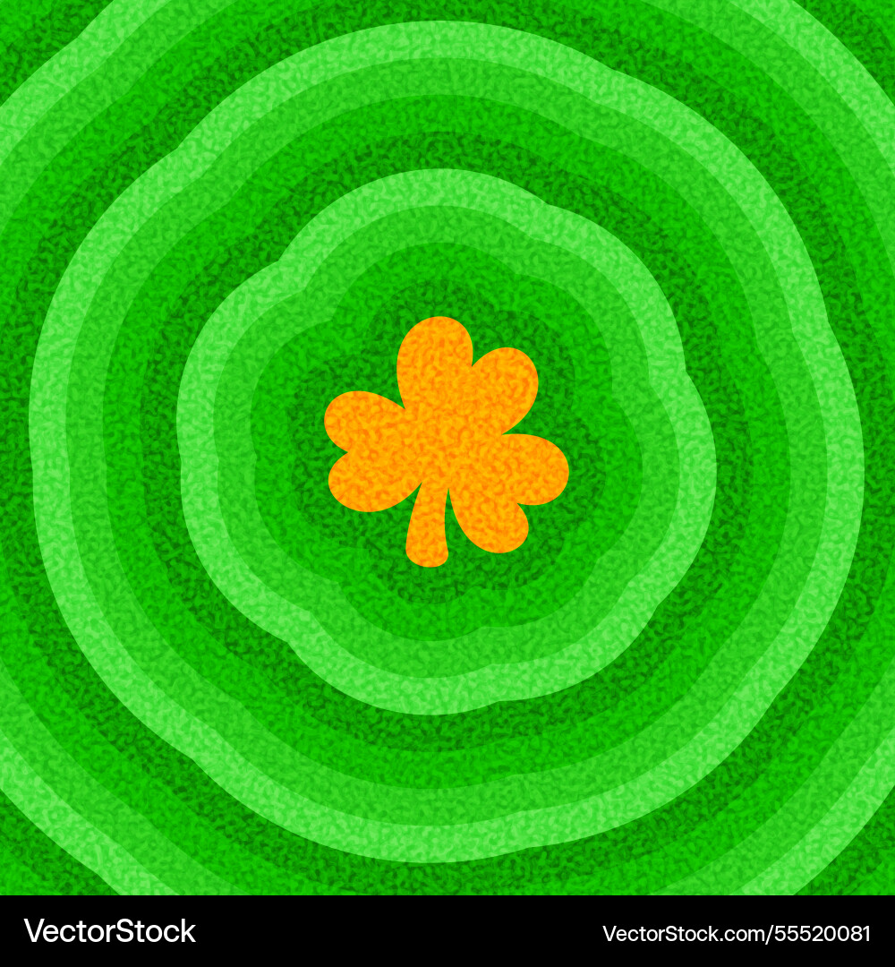 Orange shamrock on green abstract background Vector Image