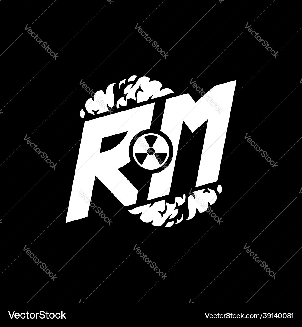 Rm monogram shape smoke style Royalty Free Vector Image