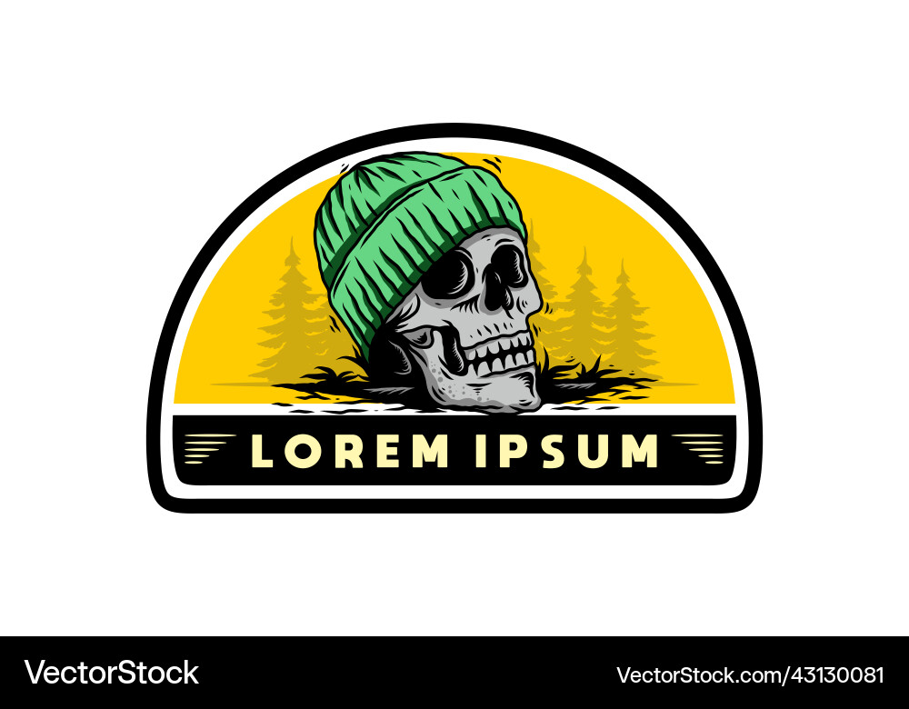 Skull head wearing beanie design Royalty Free Vector Image