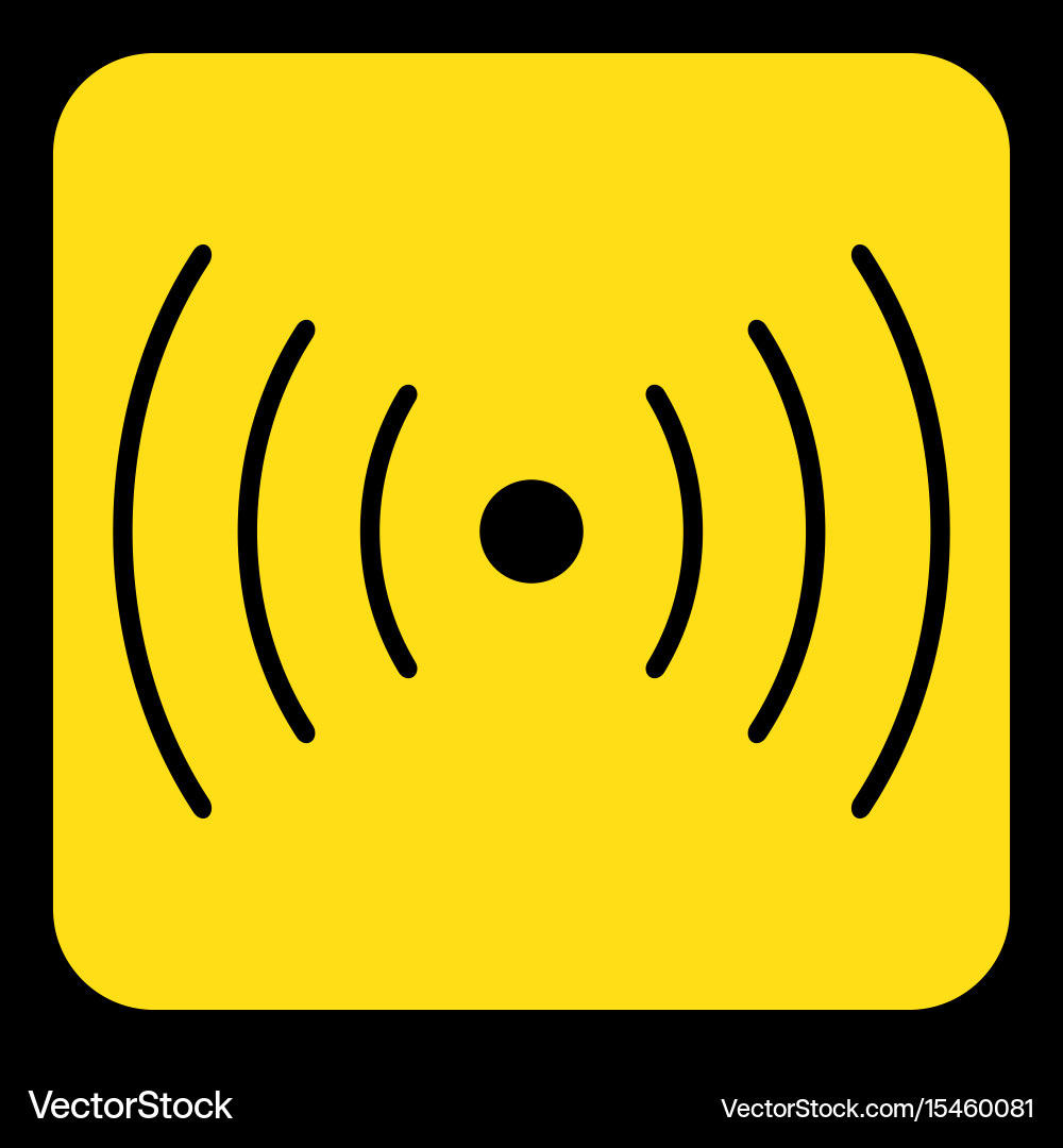 Sound Vibration Icon - Square Sign Royalty Free Vector Image