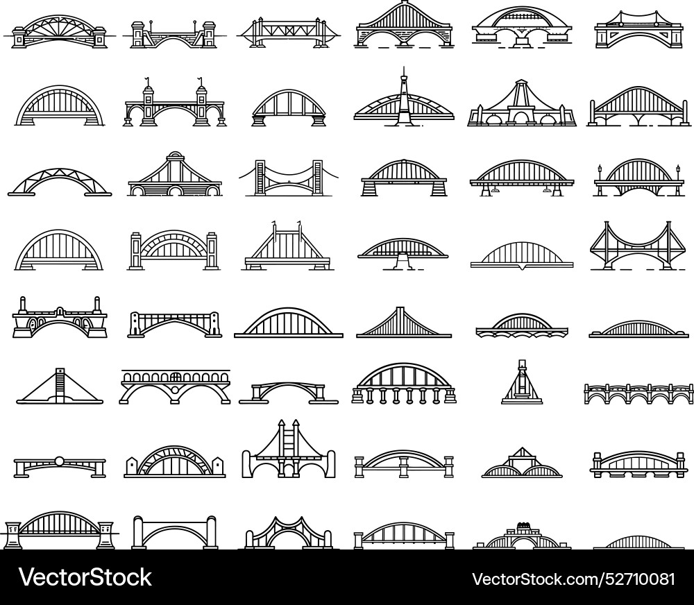 Span black icons collection supports iron Vector Image