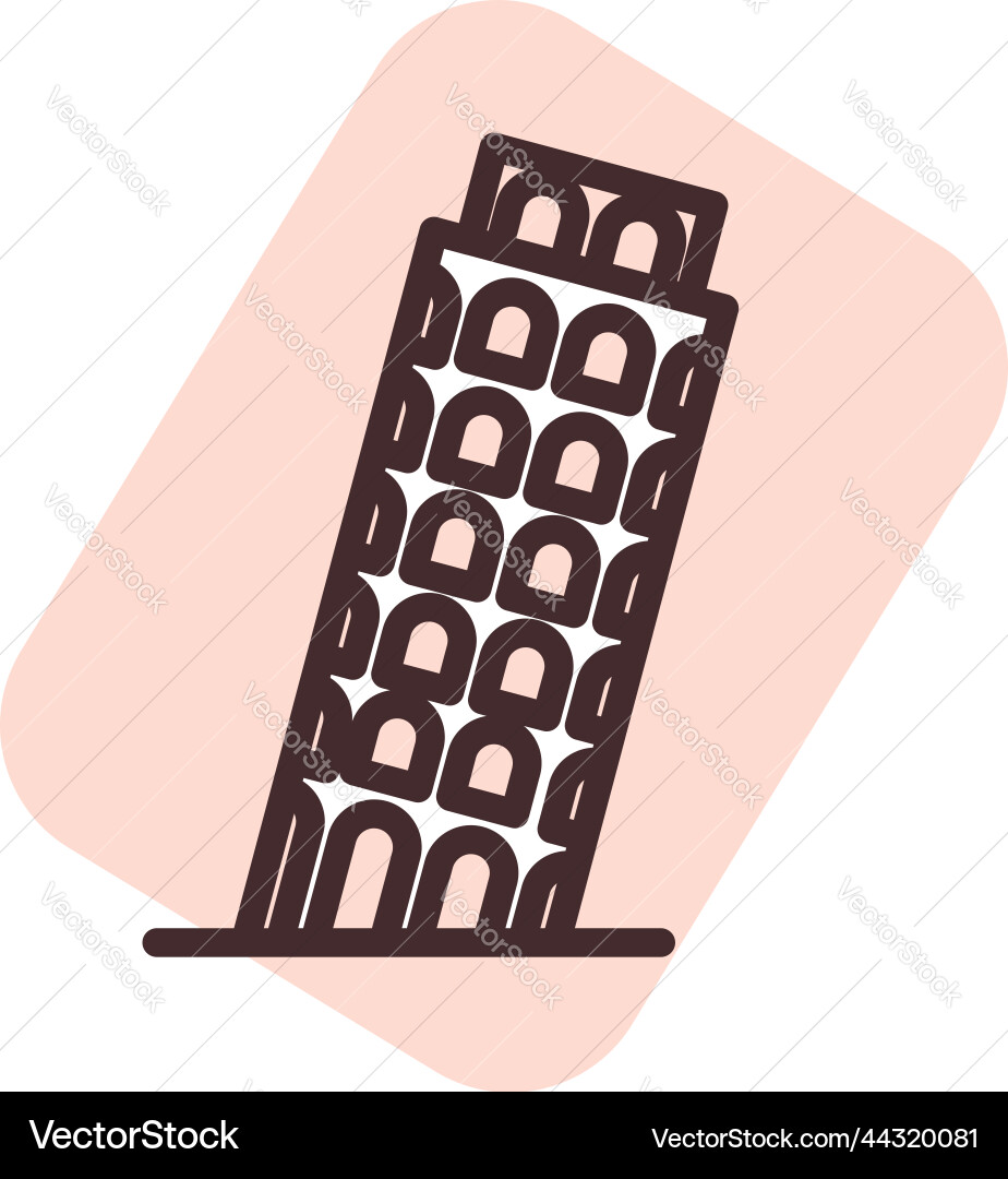 Tower of pisa on white background Royalty Free Vector Image