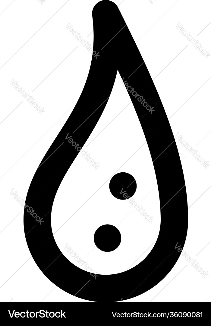 White drop outlined with black color and two Vector Image