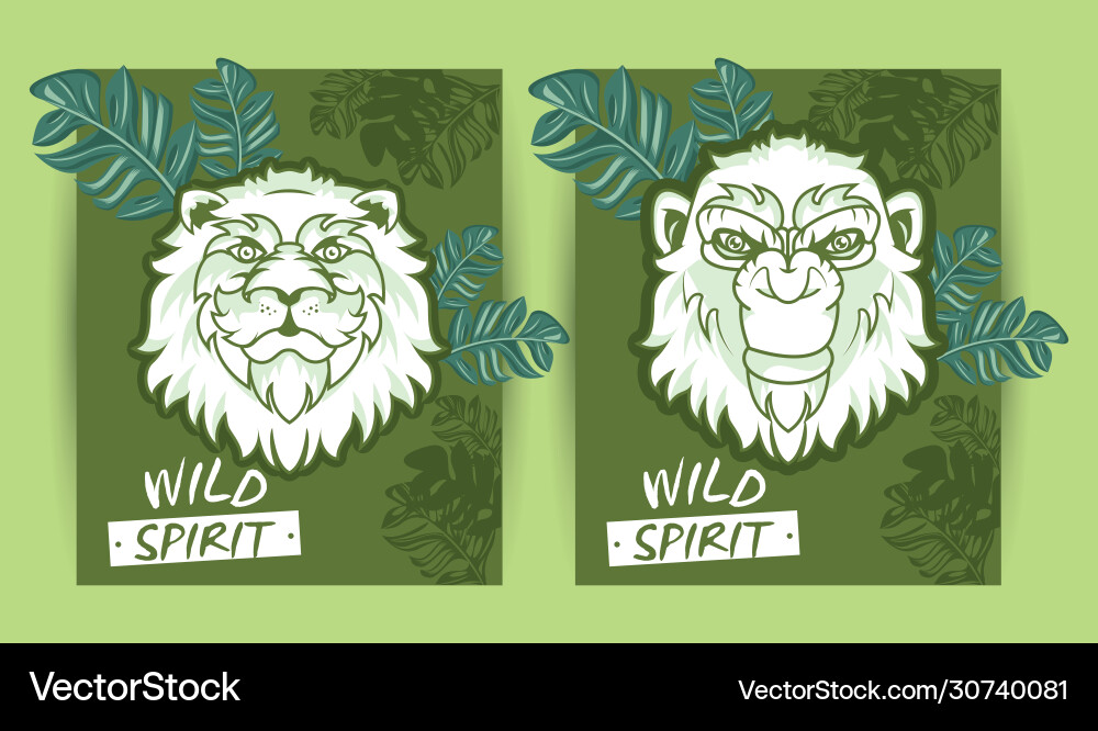 Wild animals spirit creative design Royalty Free Vector