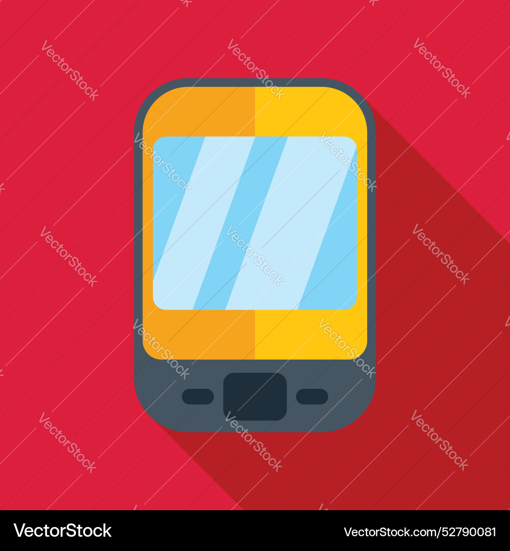 Yellow smartphone showing blank screen on red Vector Image