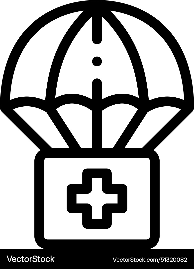 Aid icon thin linear style design isolated Vector Image