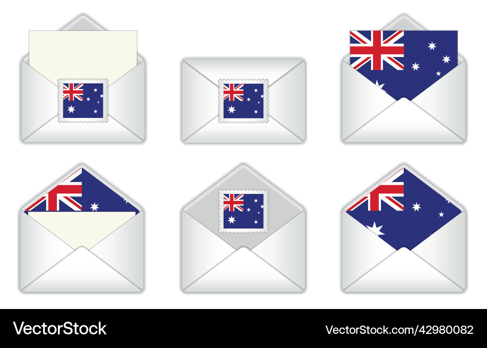 Australia flag in the envelope Royalty Free Vector Image