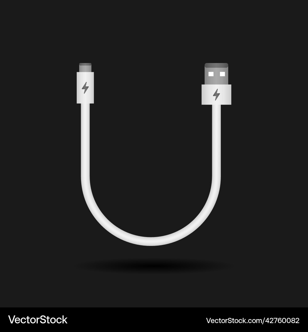Charging cable white Royalty Free Vector Image