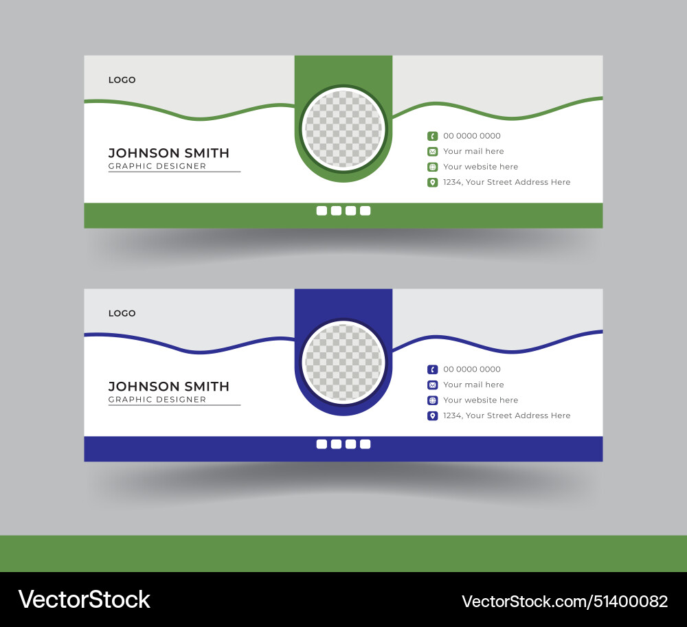Clean and creative email signature design Vector Image