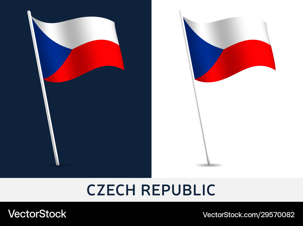 Czech republic flag waving national Royalty Free Vector