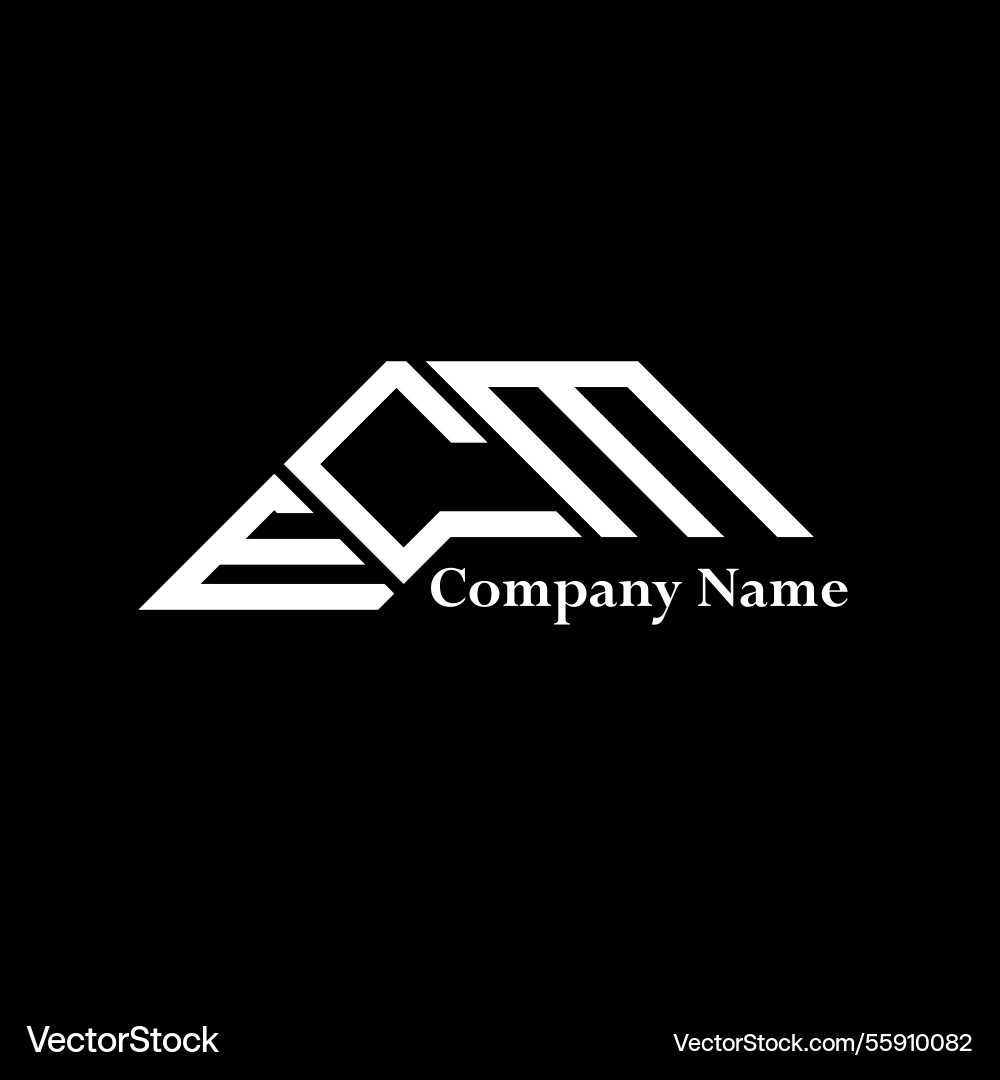 Ecm logo design ecm simple and modern logo ecm Vector Image
