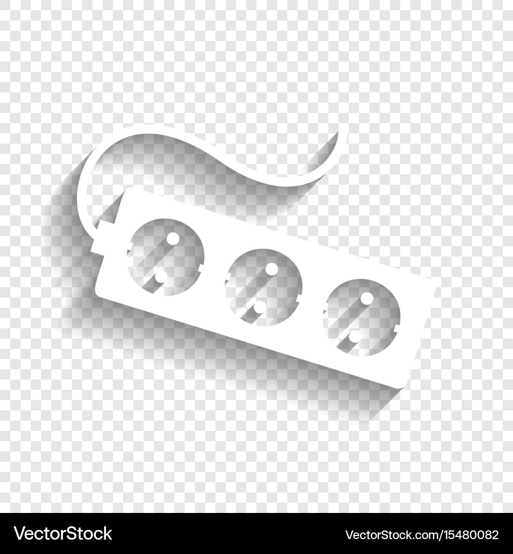 Electric extension plug sign white icon Royalty Free Vector