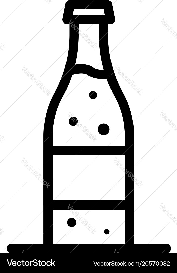 Glass bottle lemonade icon outline style Vector Image