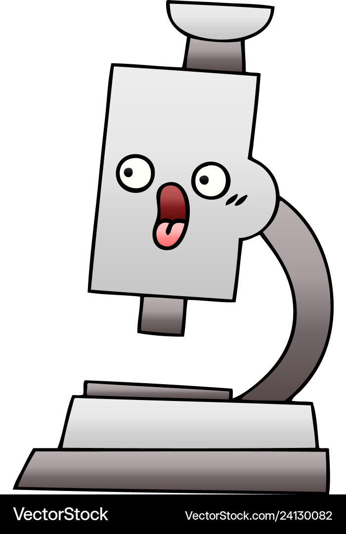 Gradient shaded cartoon microscope Royalty Free Vector Image