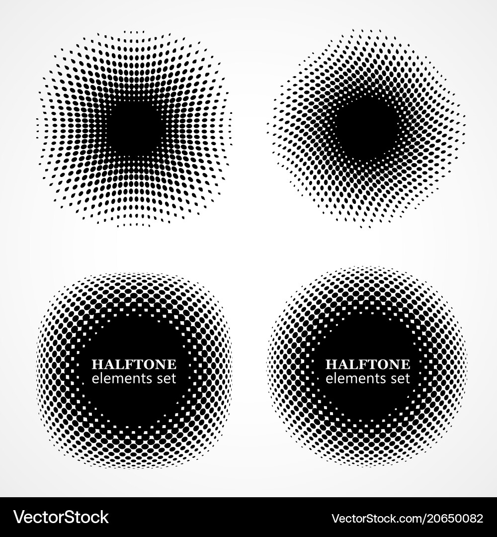 Halftone design elements circles Royalty Free Vector Image