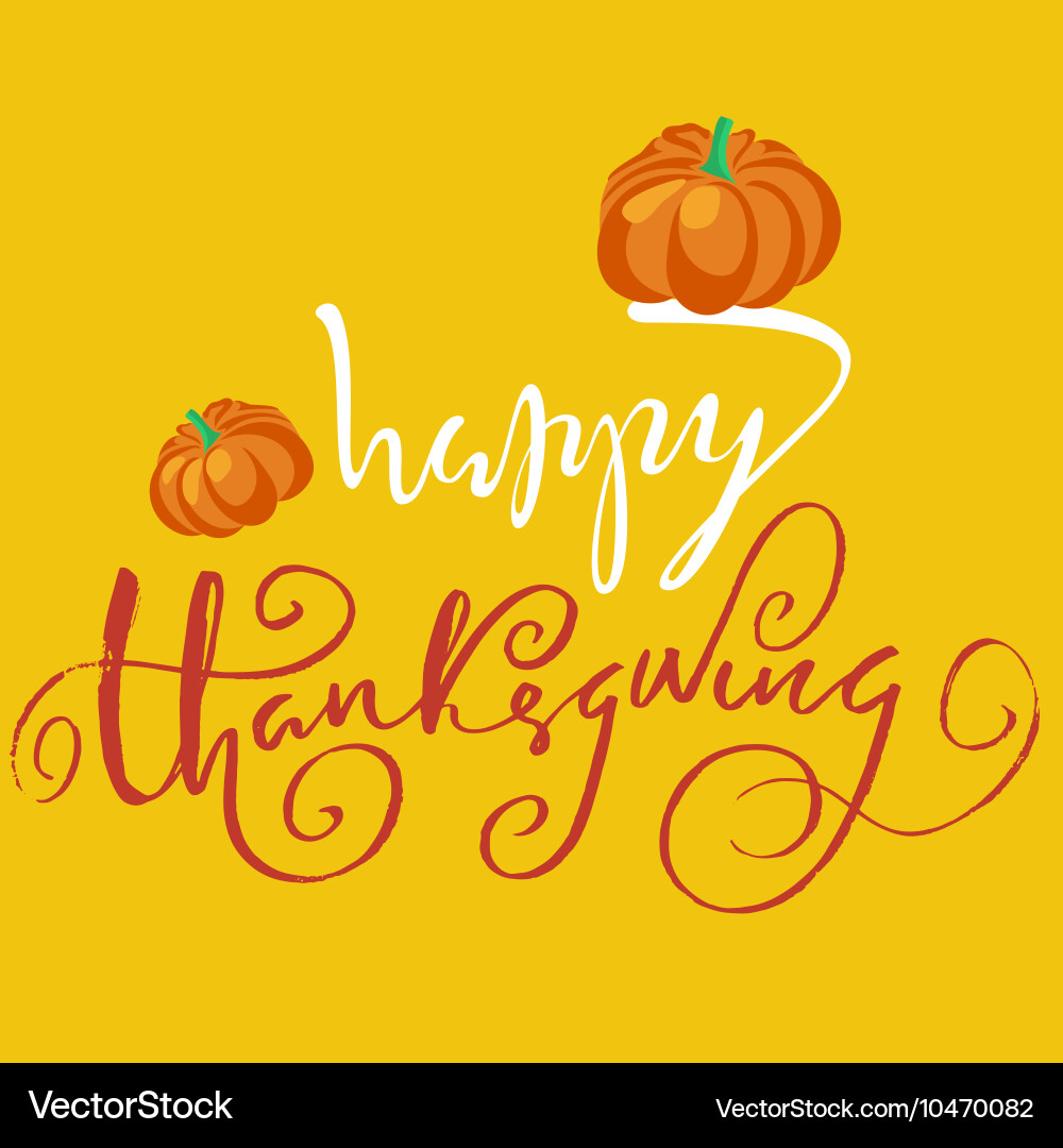 Happy thanksgiving handwritten lettering text Vector Image