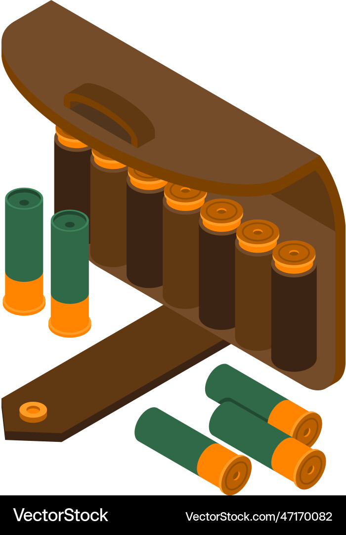 Hunting ammo isometric composition Royalty Free Vector Image
