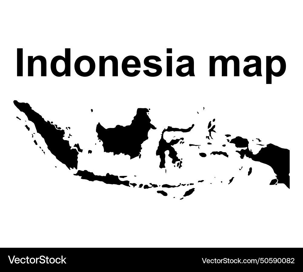 Indonesia detailed map shape flat web graphic Vector Image