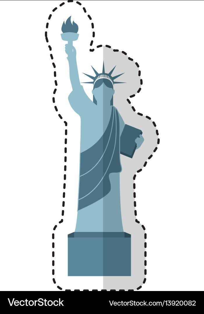 Liberty statue isolated icon Royalty Free Vector Image