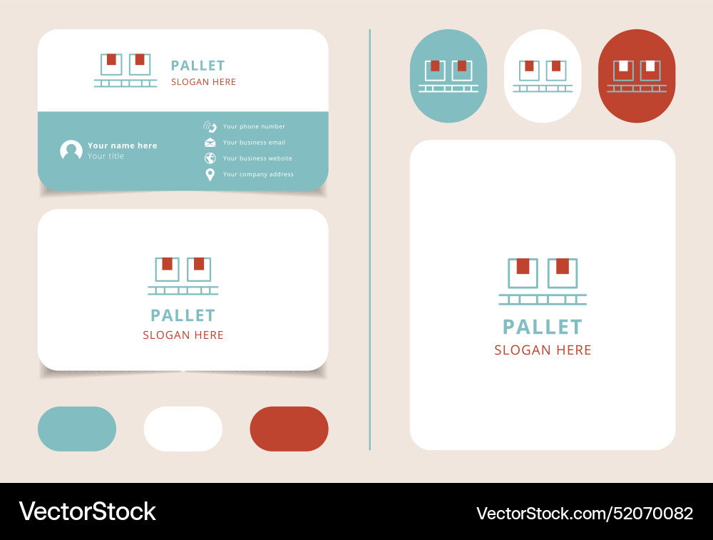Minimalist pallet logo design concept Royalty Free Vector