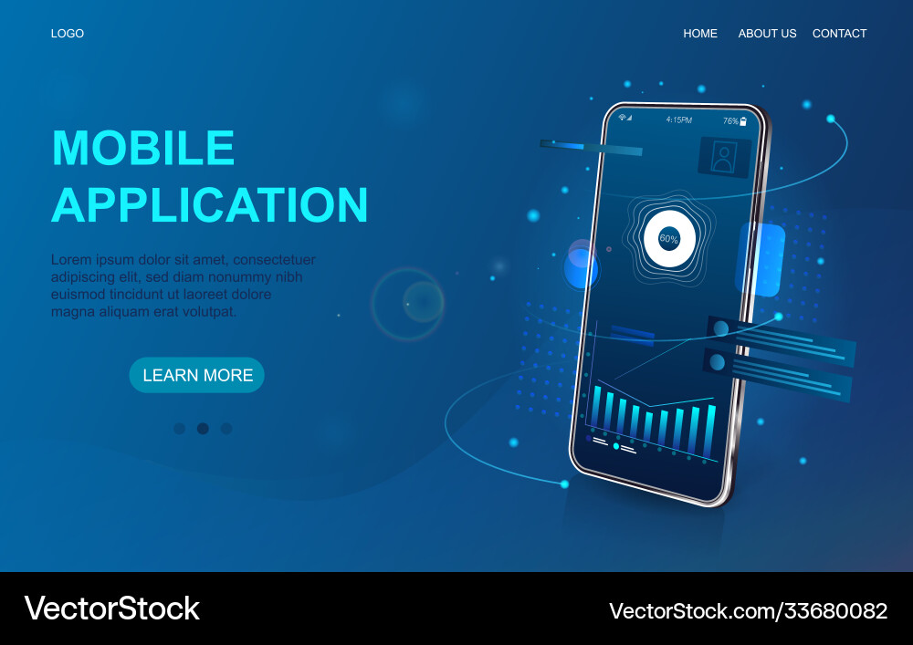 Mobile application development concept Royalty Free Vector