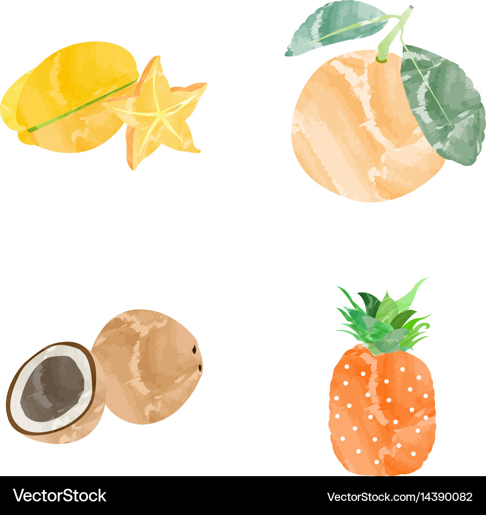 Set of fruits Royalty Free Vector Image - VectorStock