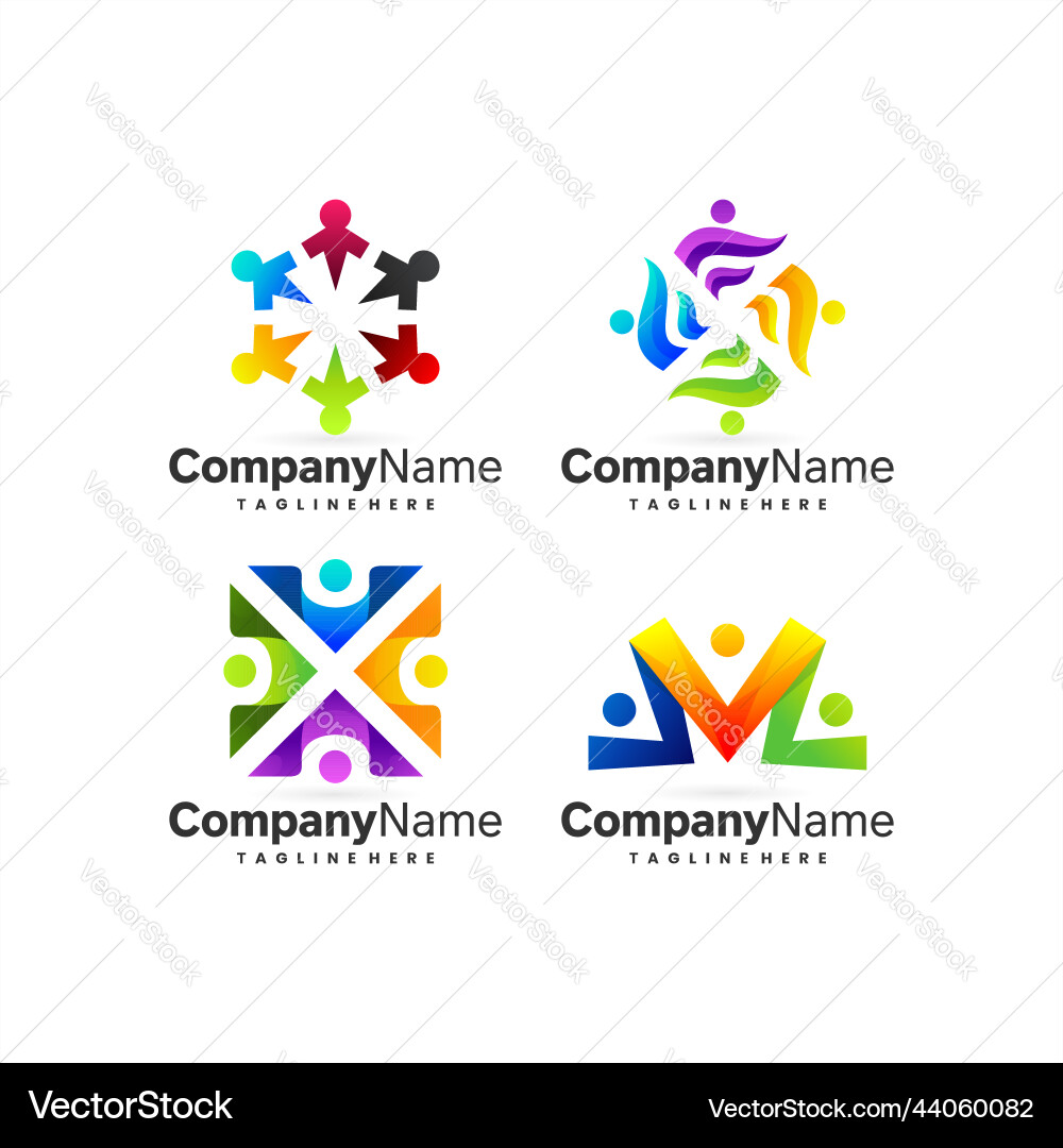 Set of kids logo design template Royalty Free Vector Image