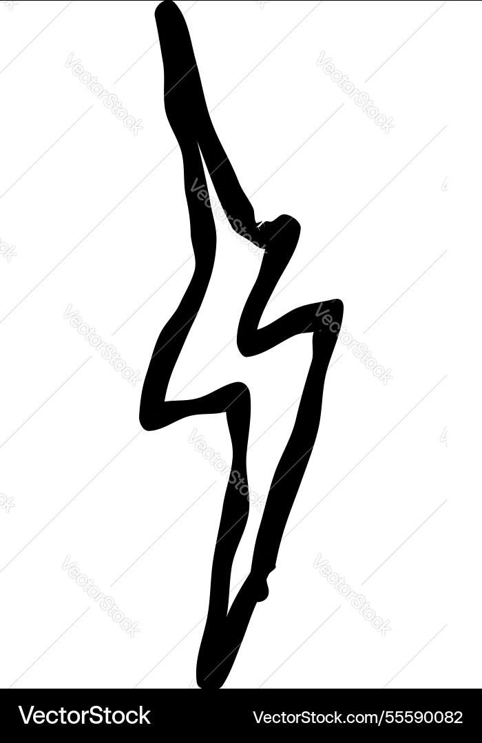 Simple black lightning bolt design on white Vector Image