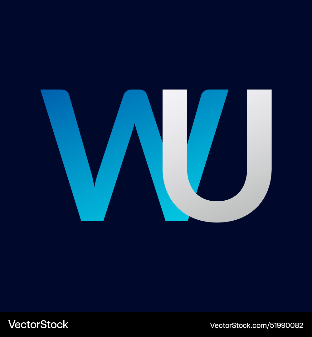 Wu letter logo design template Royalty Free Vector Image
