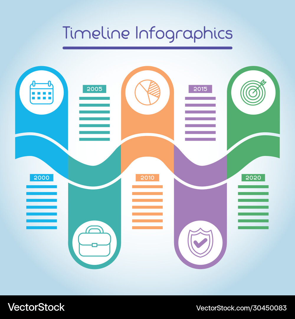Business circular time line infographics Vector Image