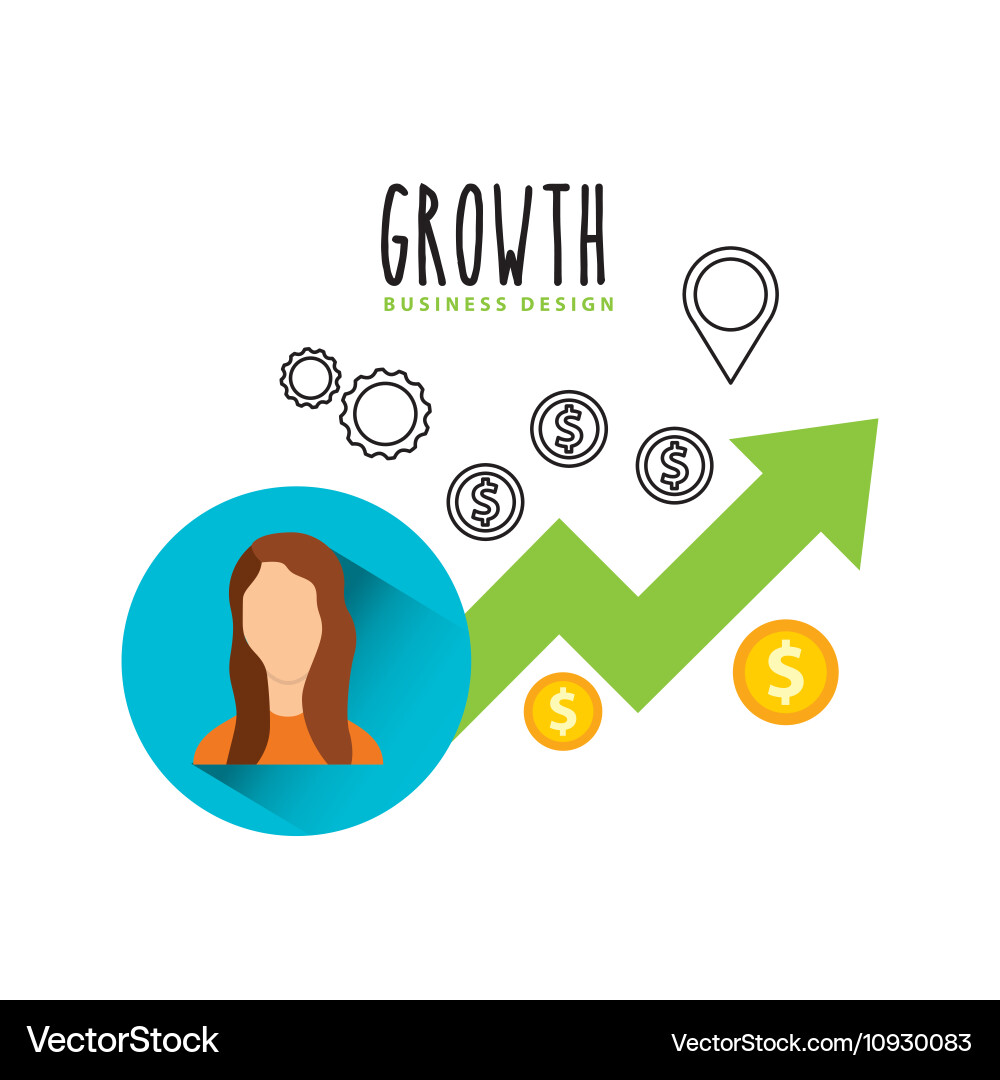 Business growth funds flat icons Royalty Free Vector Image