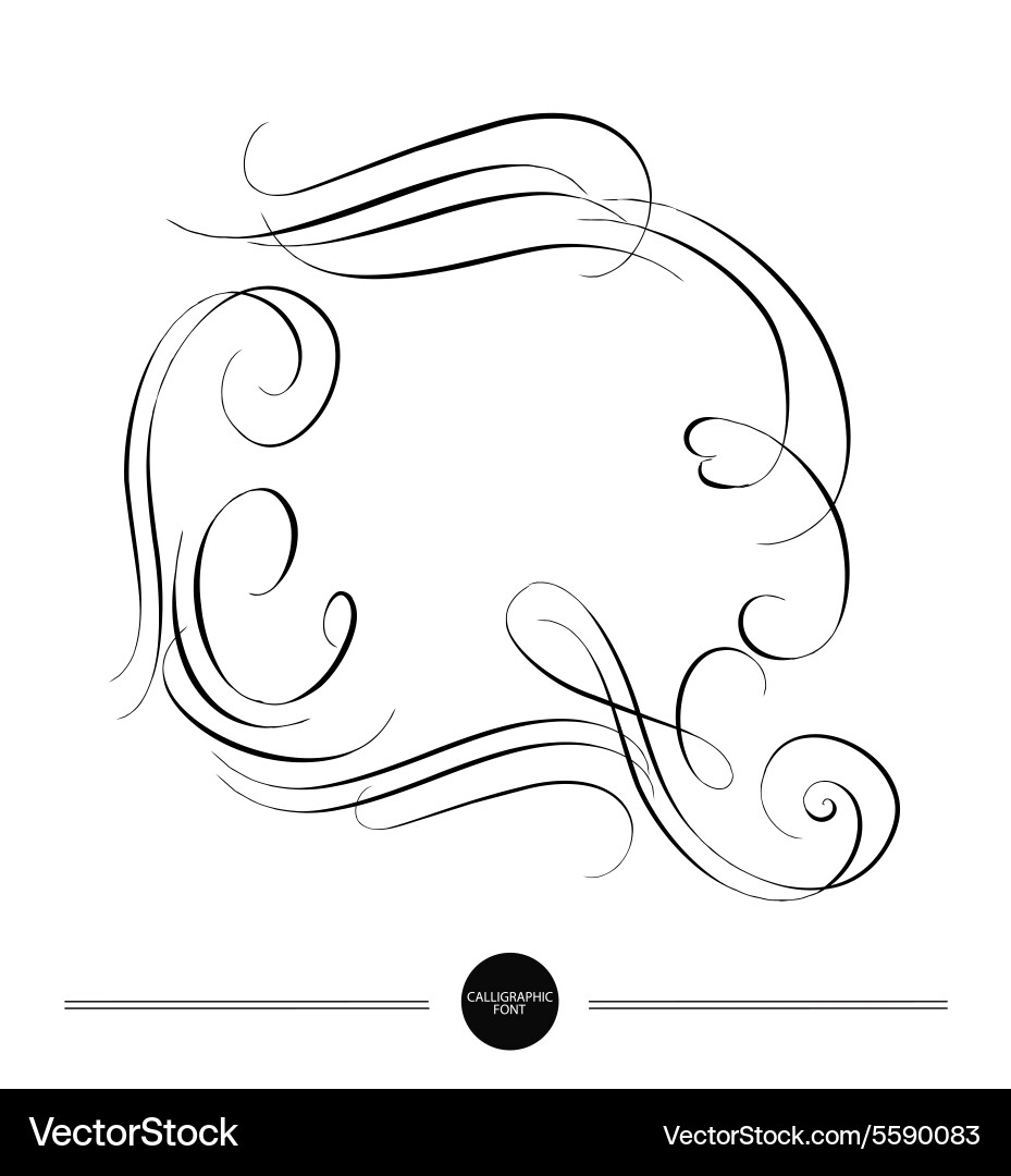 Calligraphic letter abstract font Royalty Free Vector Image