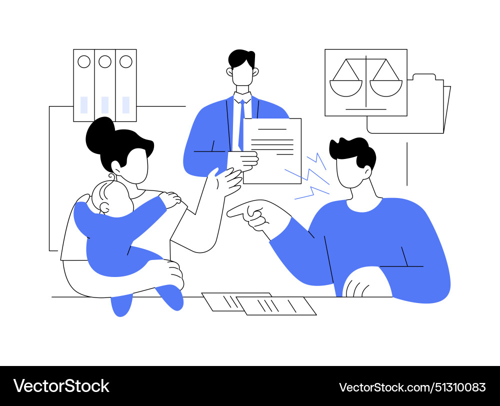 Child custody isolated cartoon Royalty Free Vector Image