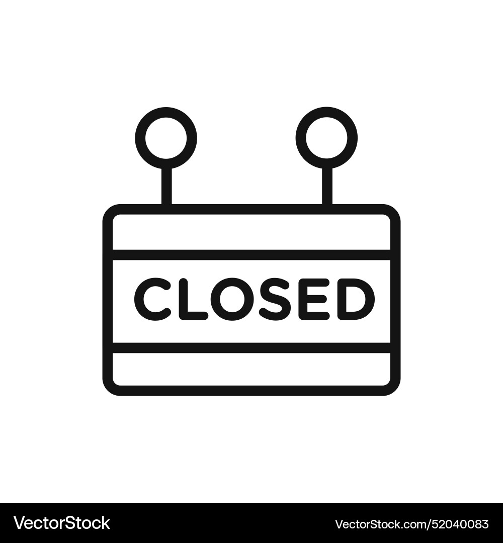 Closed sign icon black and white Royalty Free Vector Image