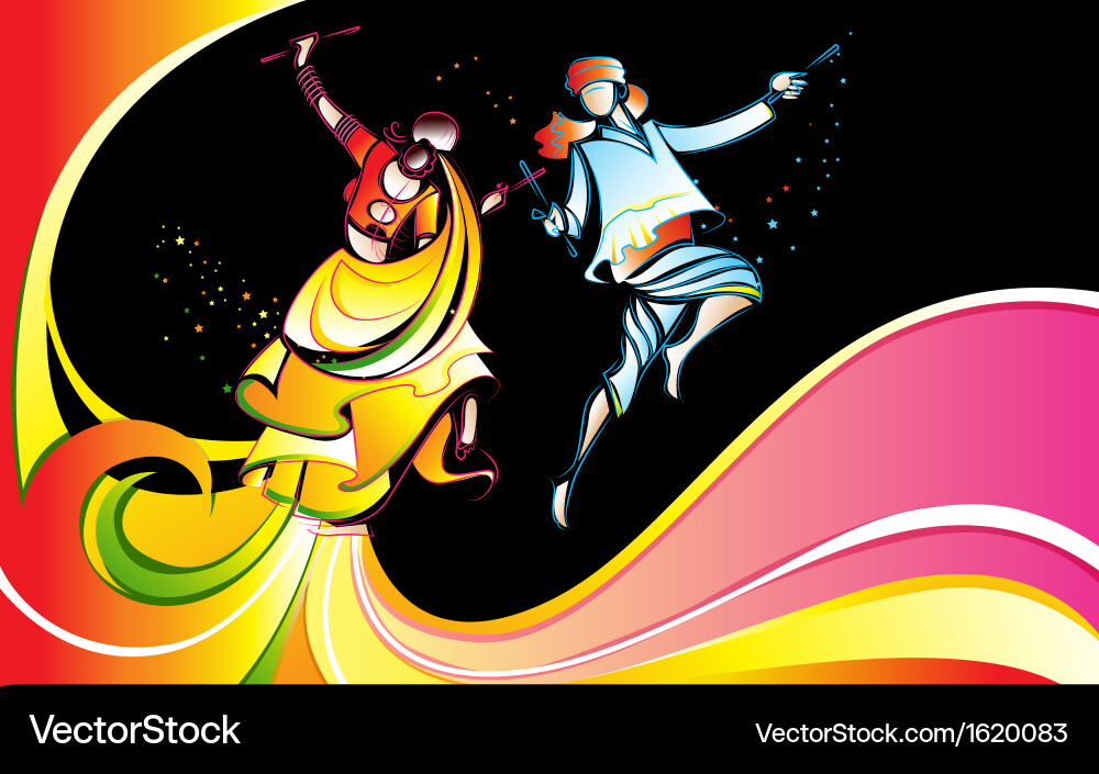 Colorful dandiya Royalty Free Vector Image - VectorStock