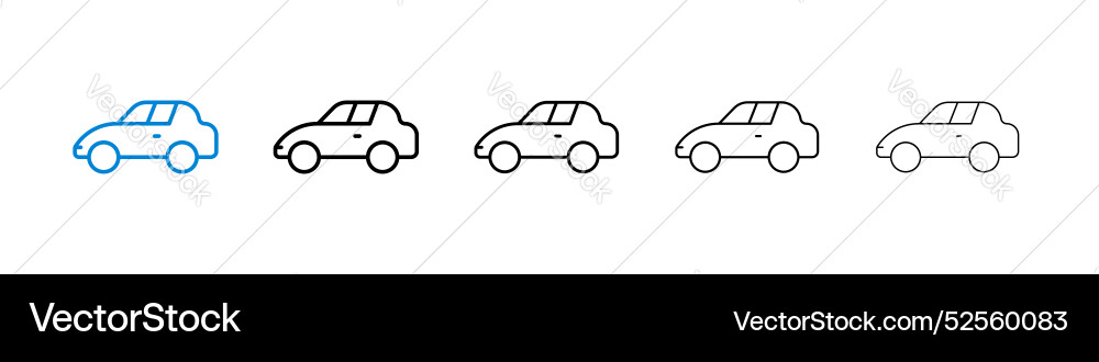 Compact car icon set on white background Vector Image
