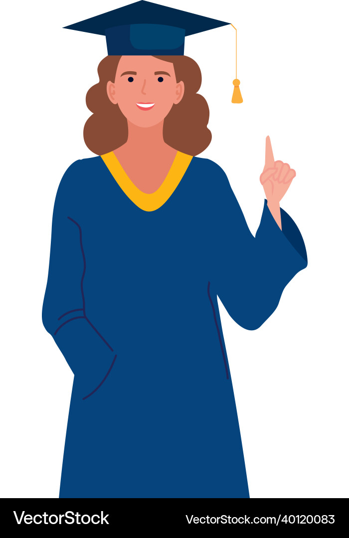 Cute woman graduate Royalty Free Vector Image - VectorStock