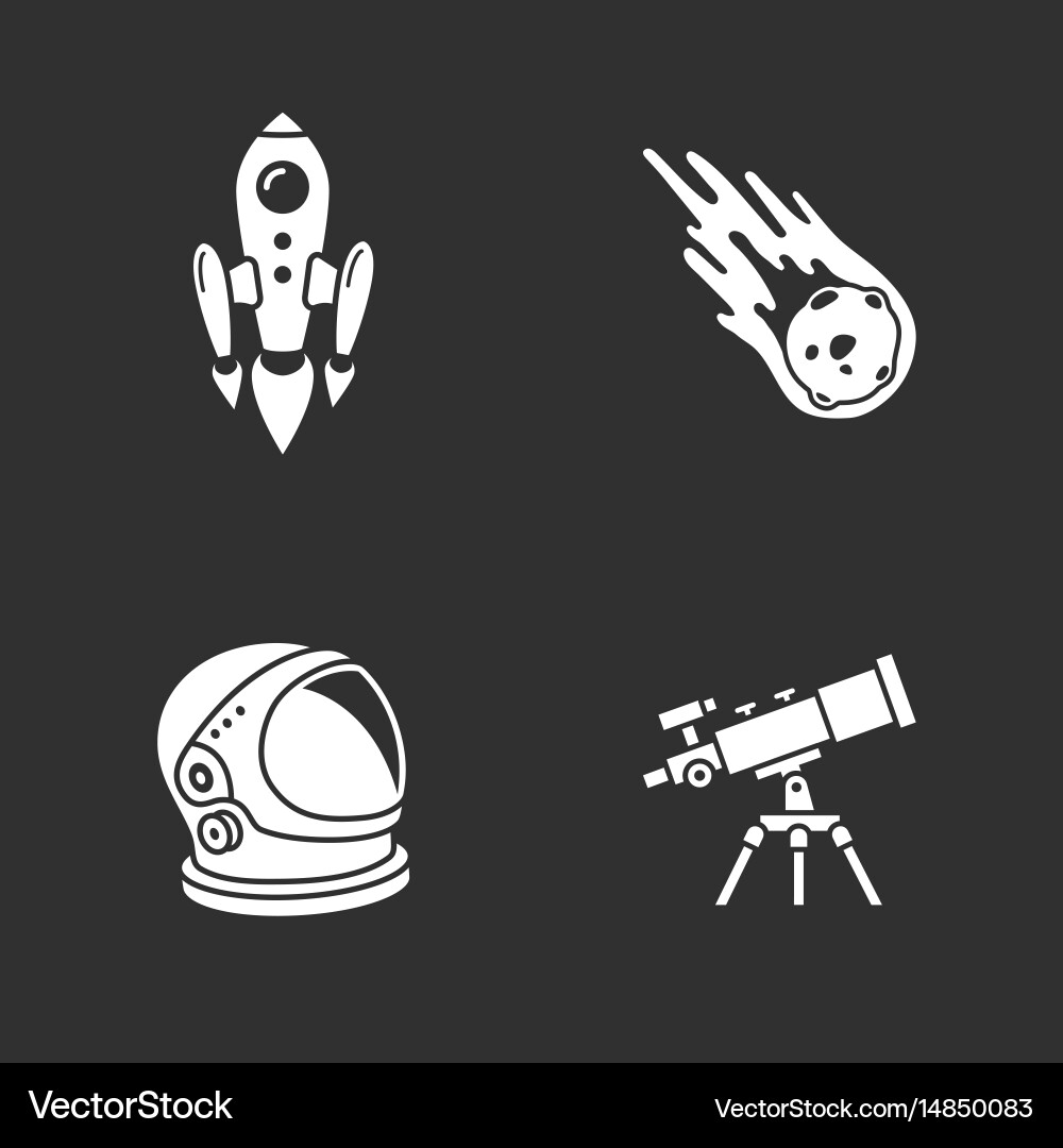 Four stylish space icons Royalty Free Vector Image