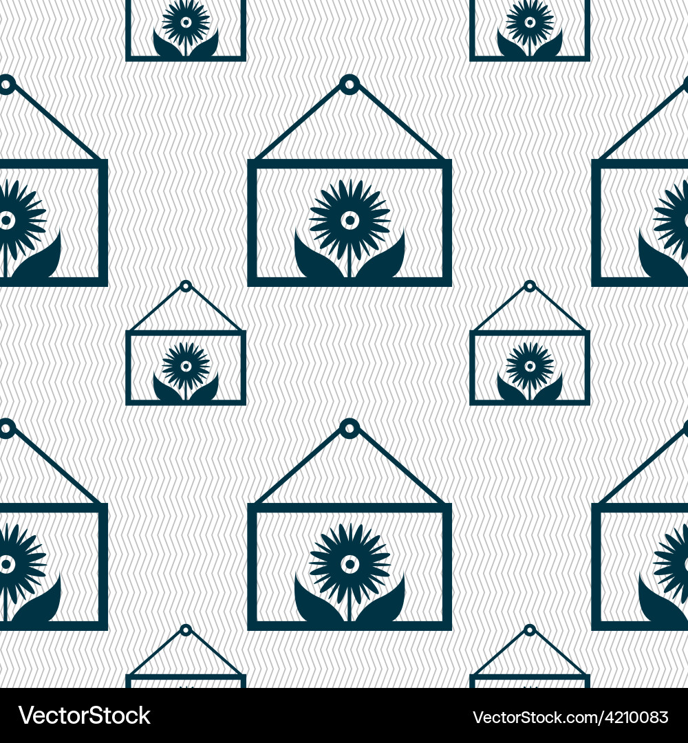 Frame with flower icon sign seamless pattern Vector Image