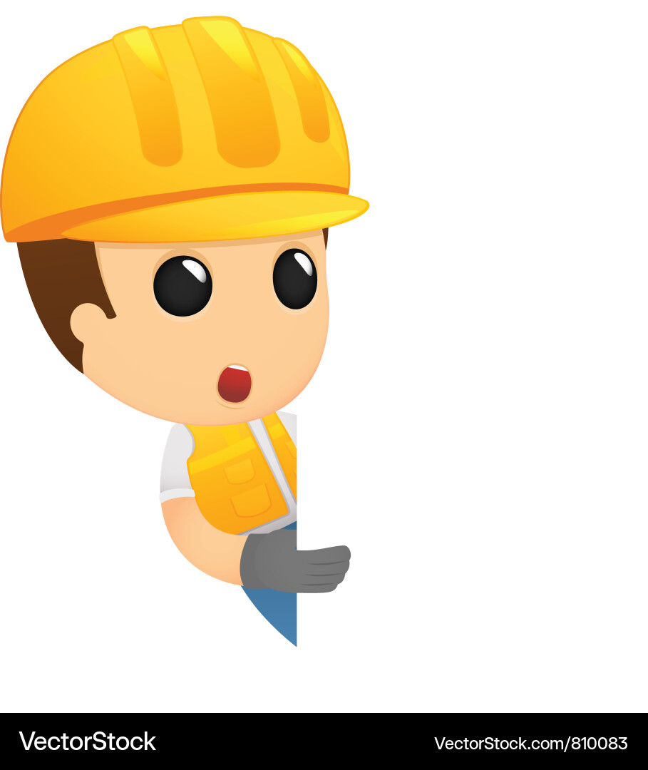 Funny cartoon builder Royalty Free Vector Image