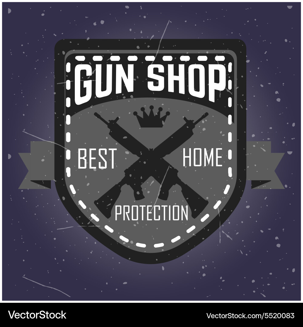 Gun shop logotypes and badges set Royalty Free Vector Image