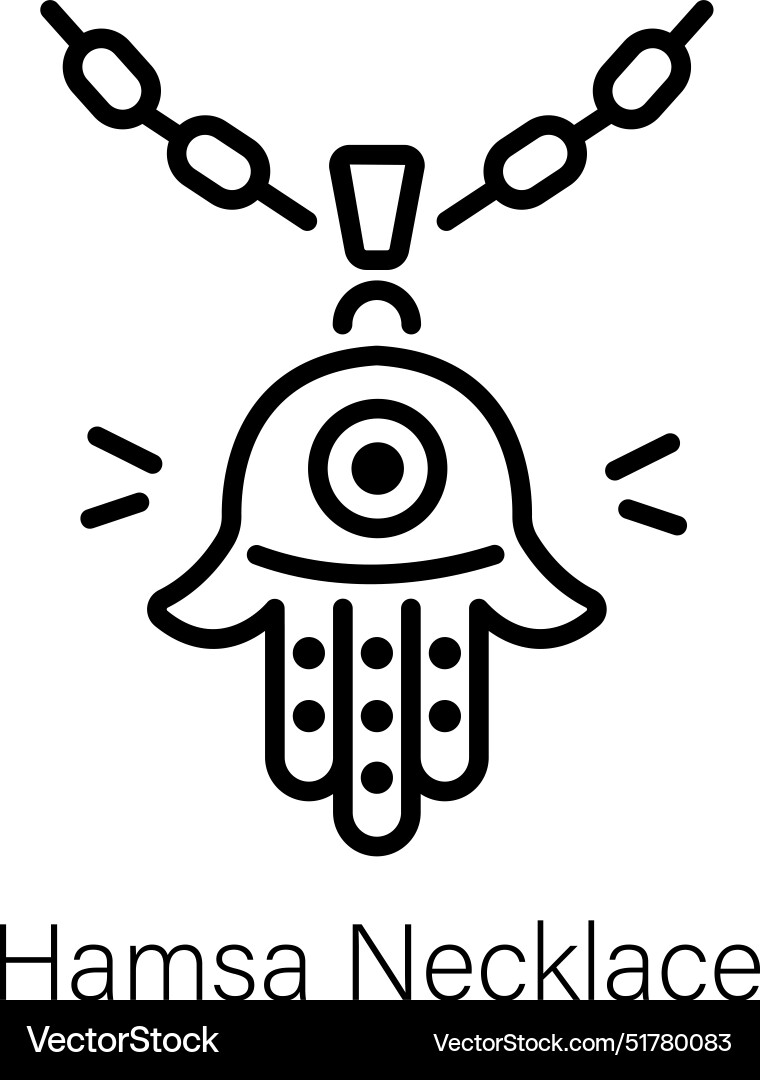 Hamsa necklace Royalty Free Vector Image - VectorStock