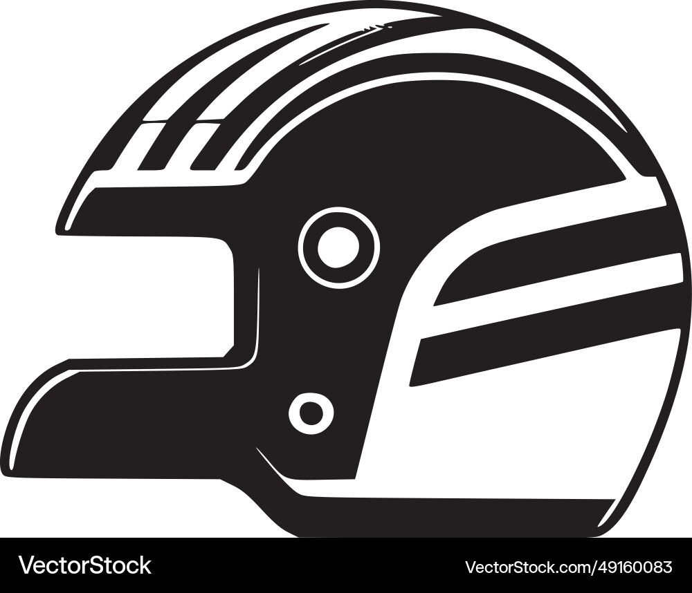Helmet - black and white Royalty Free Vector Image