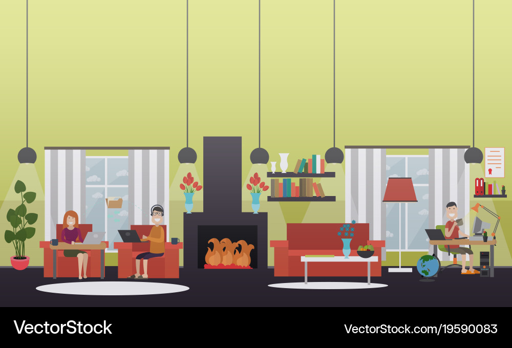 Home wi-fi network concept flat Royalty Free Vector Image