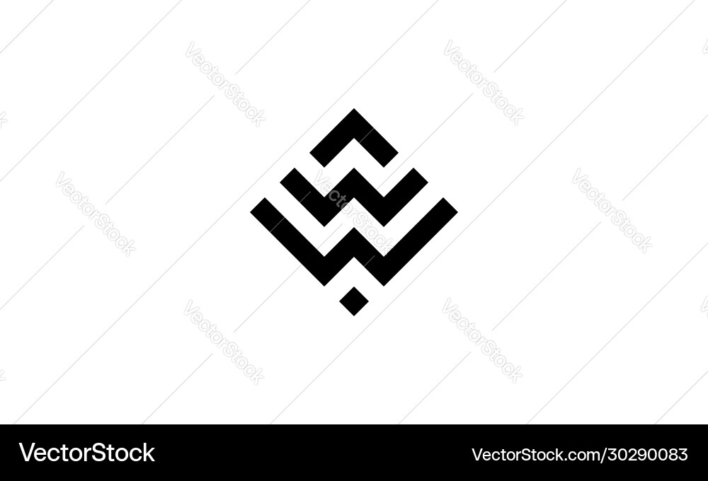 Initial letter monogram a w logo design Royalty Free Vector
