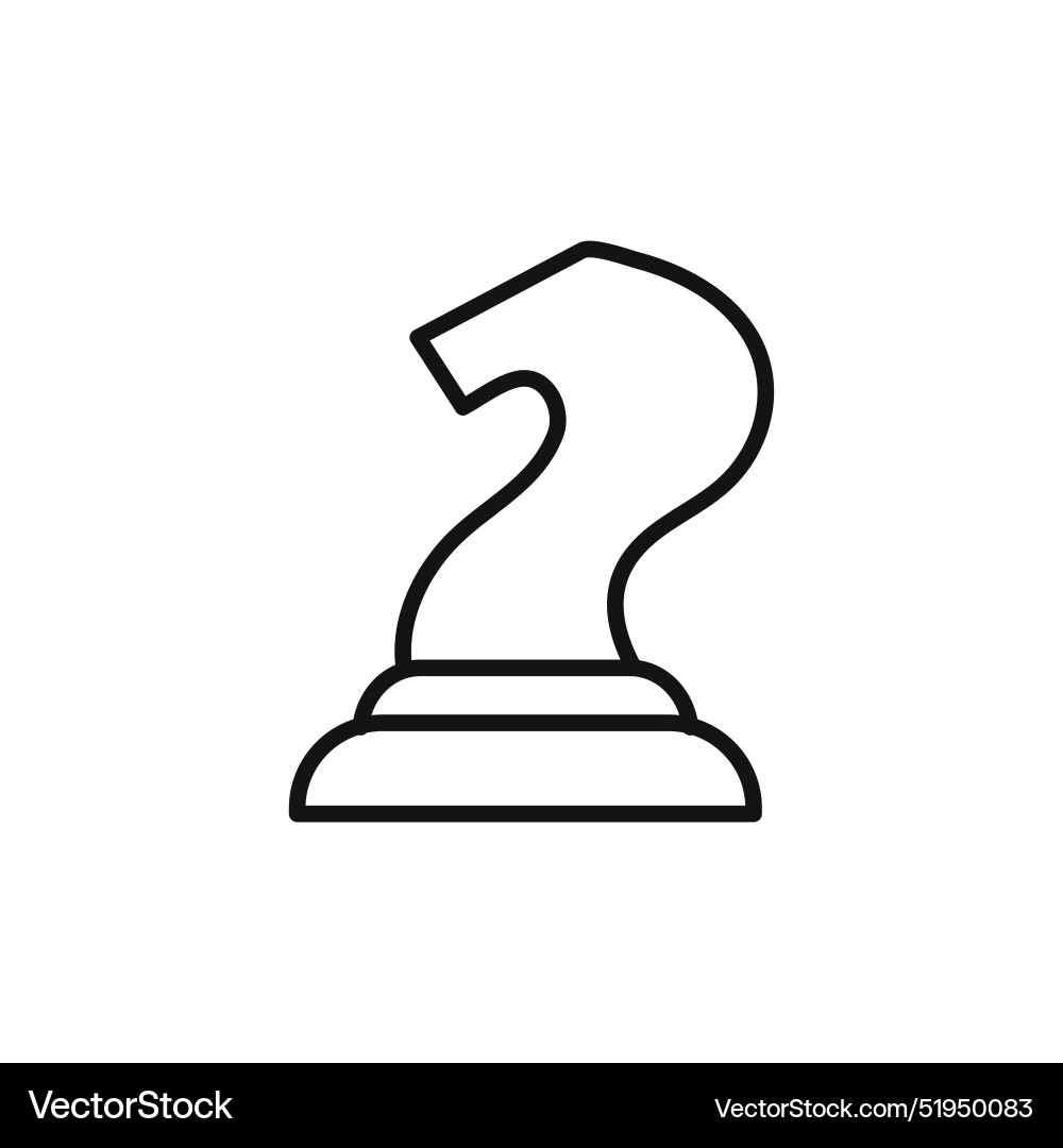 Knight chess logo sign outline Royalty Free Vector Image