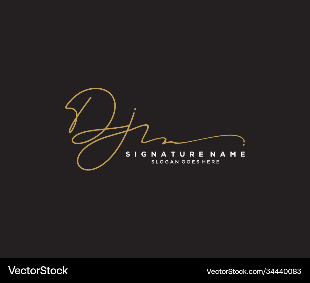 Letter dj signature logo template Royalty Free Vector Image