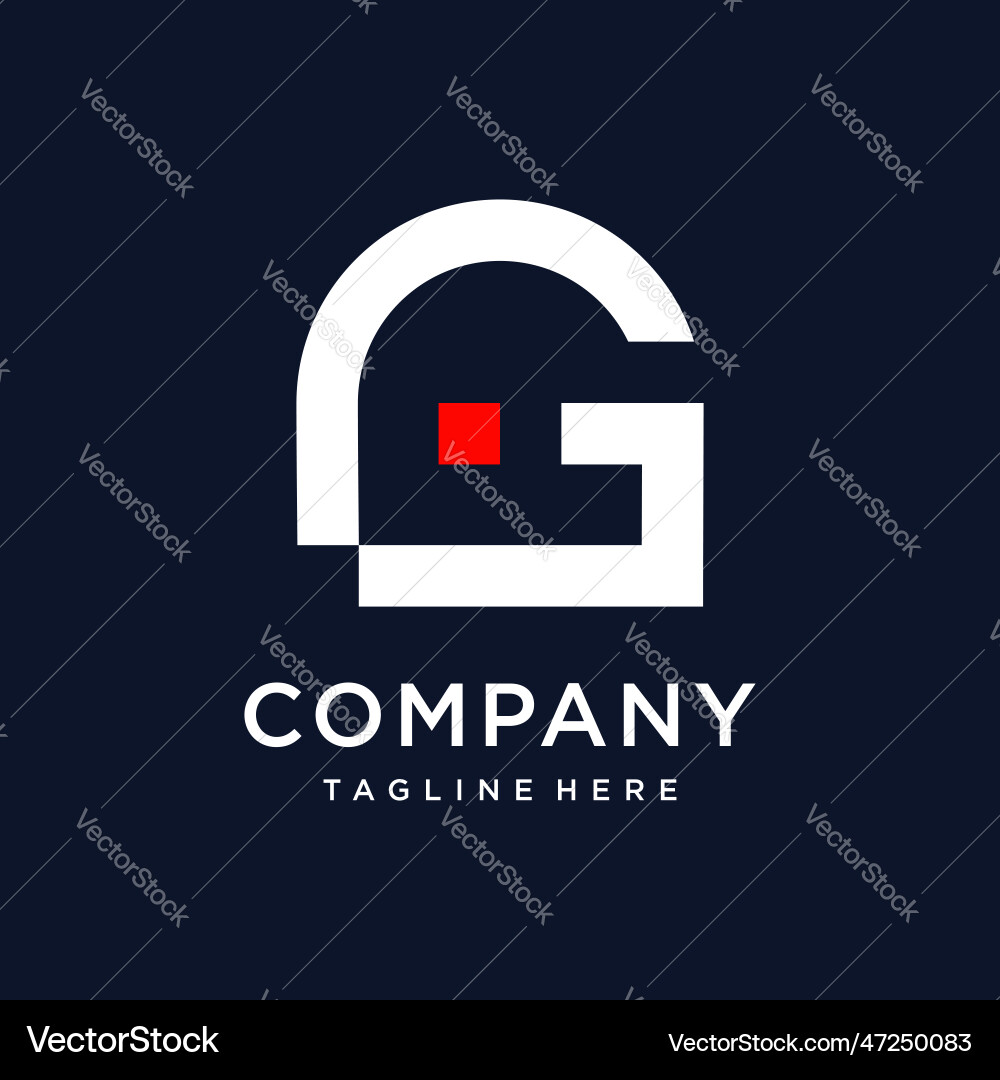 Buchstaben-Logo mit g und modernem Stil Lizenzfreier Vektor