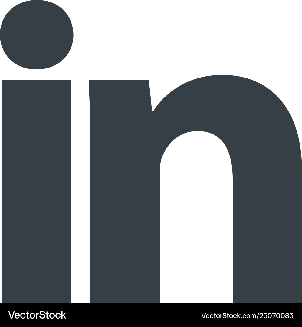 Linkedin logo icon social media symbol Royalty Free Vector